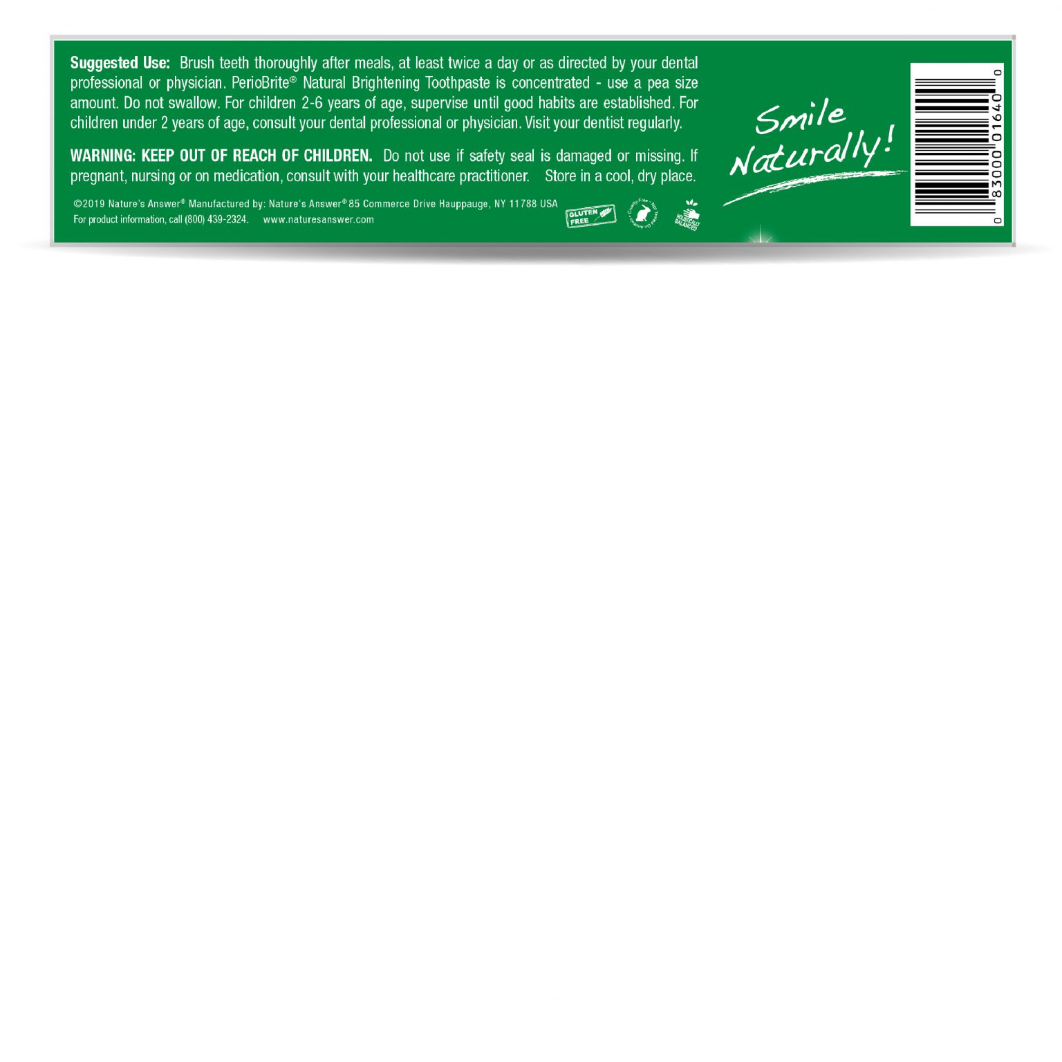 Periobrite Toothpaste CoolMint 4 Oz – Nature's Answer The highest ...
