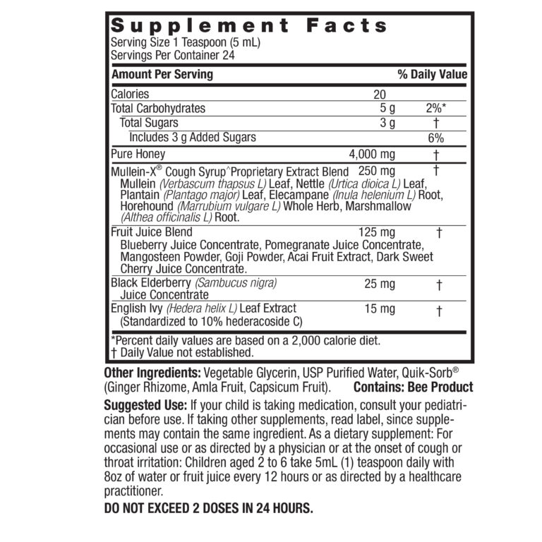 Mullein Cough Syrup for Kids 4 oz | Shop Mullein Syrup for Kids ...