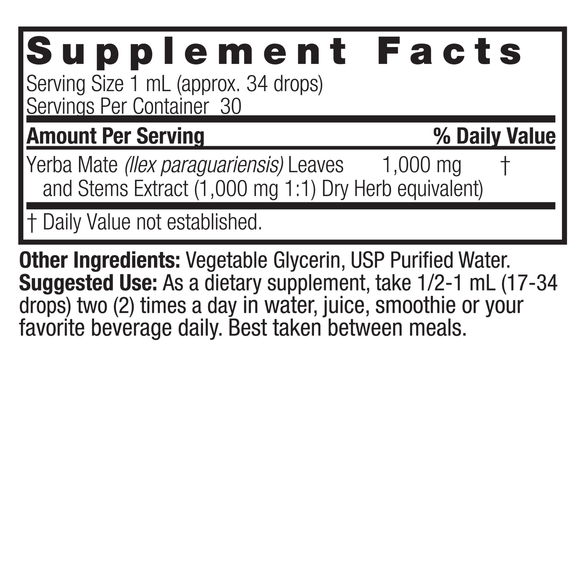 Yerba Mate Liquid Extract 1oz | Order Yerba Mate - Nature's Answer